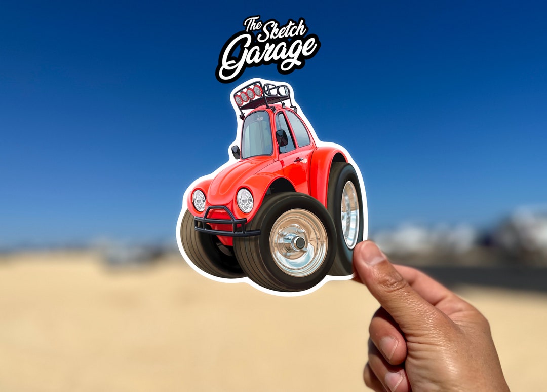 Volkswagen Beetle Buggy Sticker/decal for Water Bottle, Laptop, Phone ...