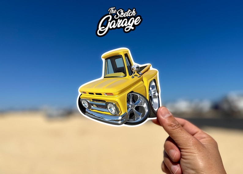 1963 Chevrolet C10 Truck Custom Cartoon Kiss-cut Sticker / Decal Ideal ...