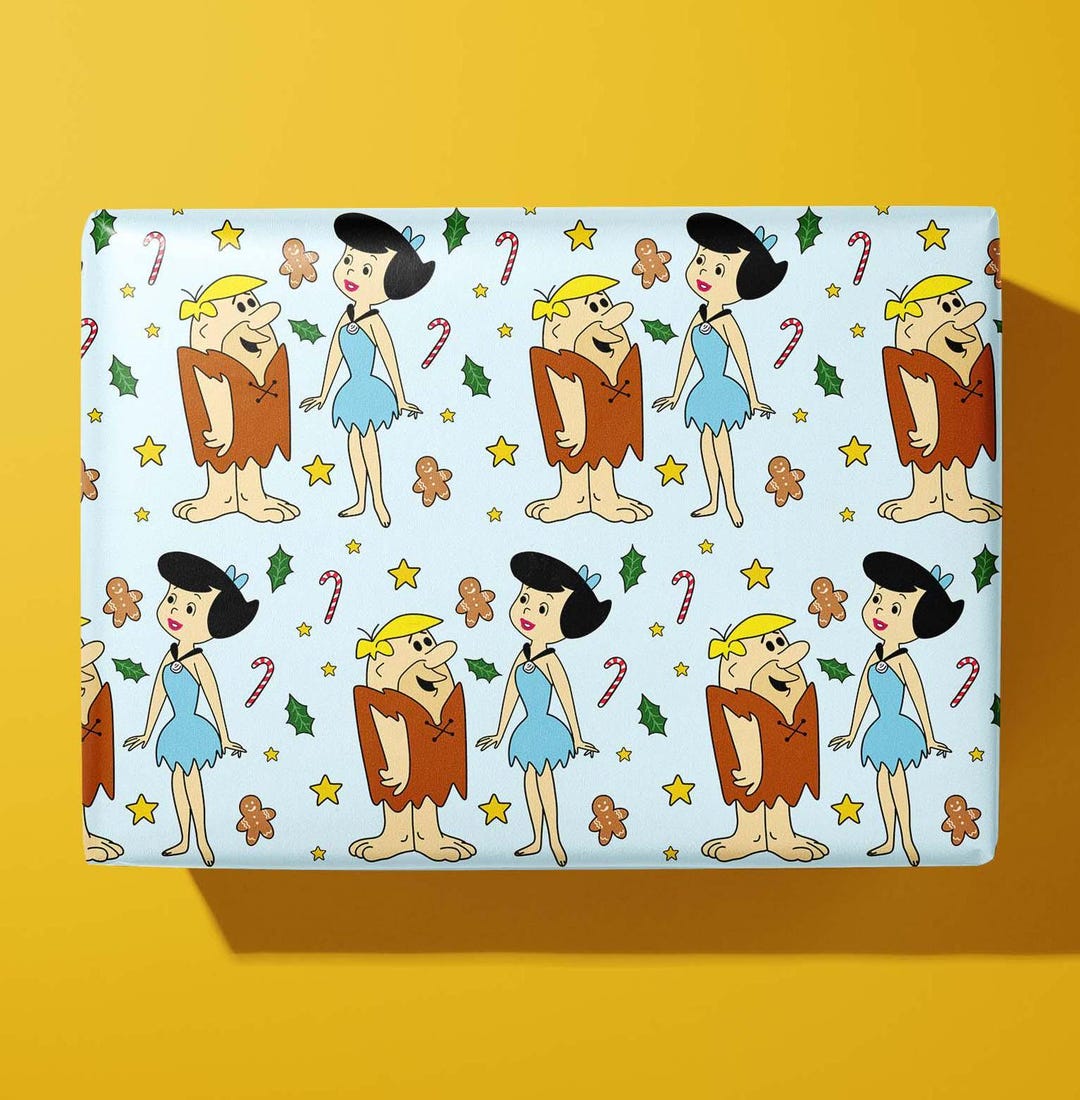 Betty & Barney Rubble Christmas Wrapping Paper - Hand Made - Etsy