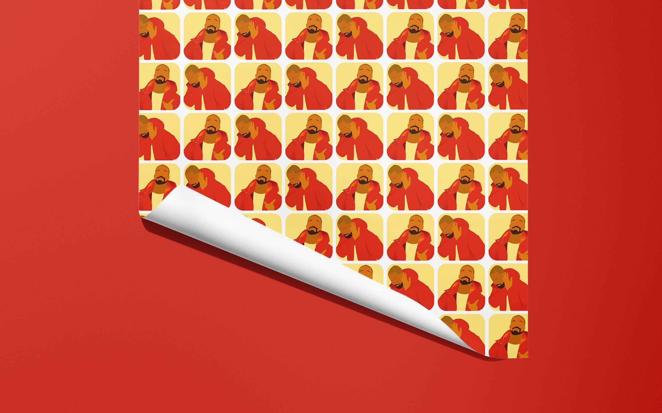Drake Meme Wrapping Paper | Gift Wrap - Hand Illustrated - Etsy