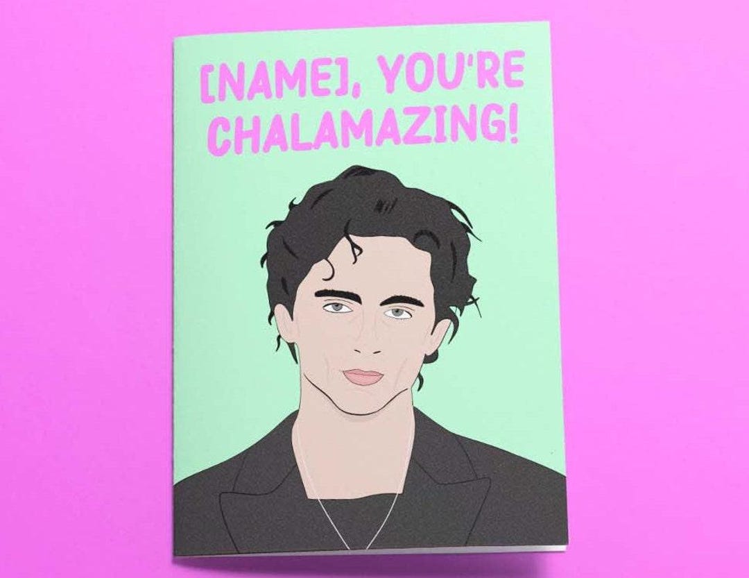 Timothée Chalamet Card - Personalised - Hand Illustrated - Recycled ...