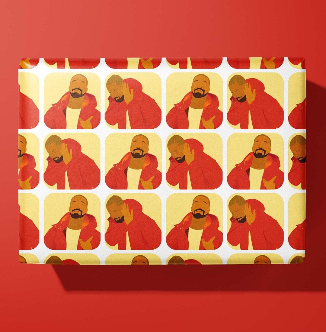 Drake Meme Wrapping Paper | Gift Wrap - Hand Illustrated - Etsy