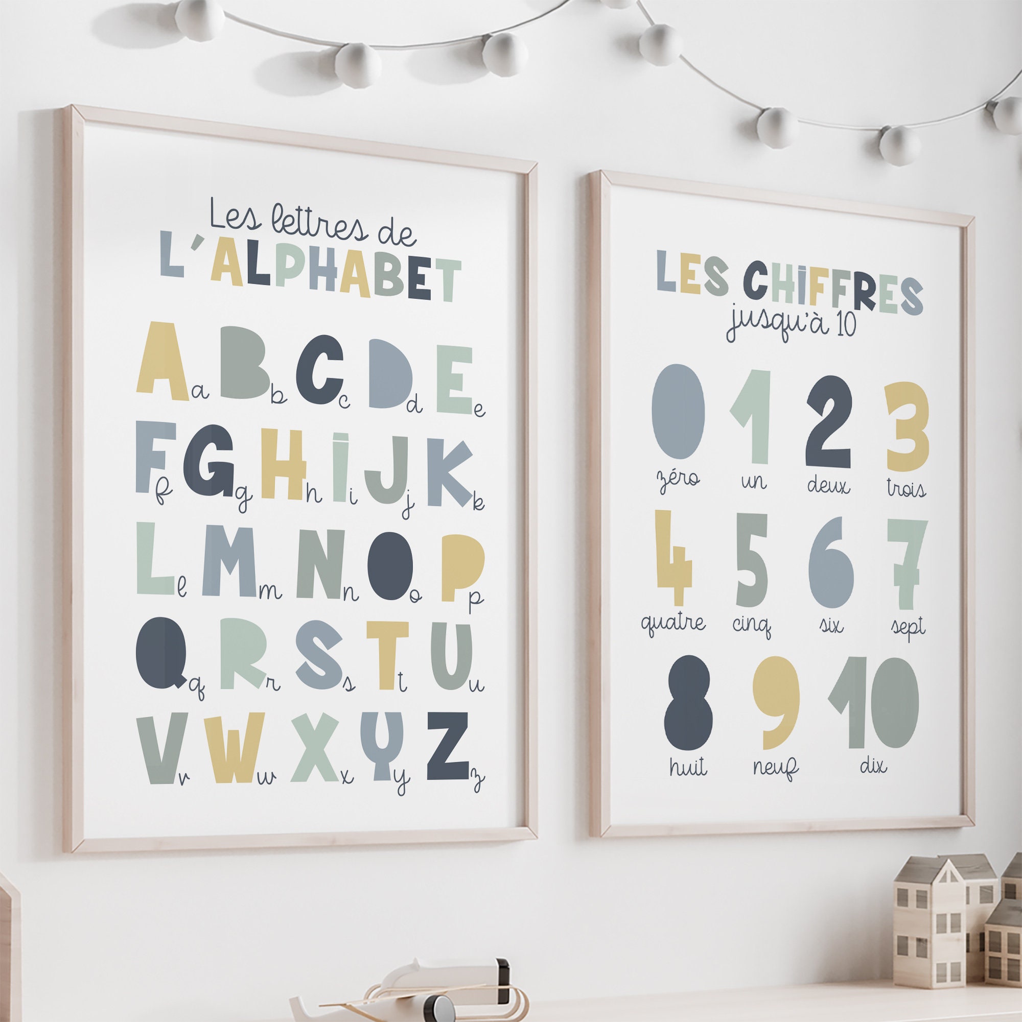 Alphabet and Numbers Posters for Kids – Colorful Educational Wall Art ...