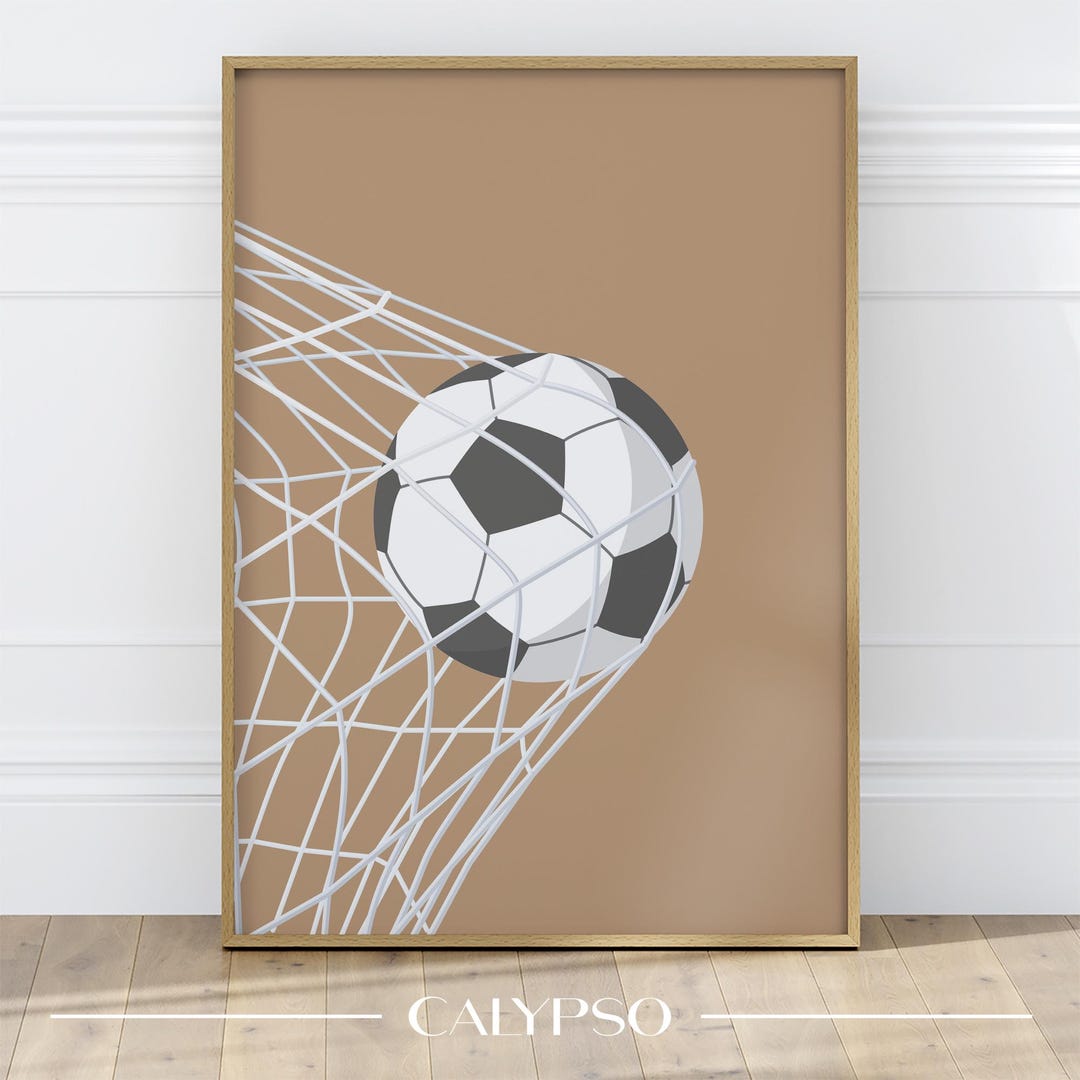 Soccer Ball Poster for Children, Brown Sports Poster - Etsy Canada