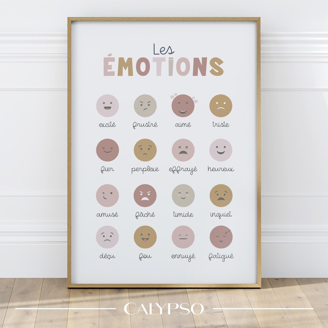 Illustration of Emotions in Pink Color, Child Support Aid - Etsy