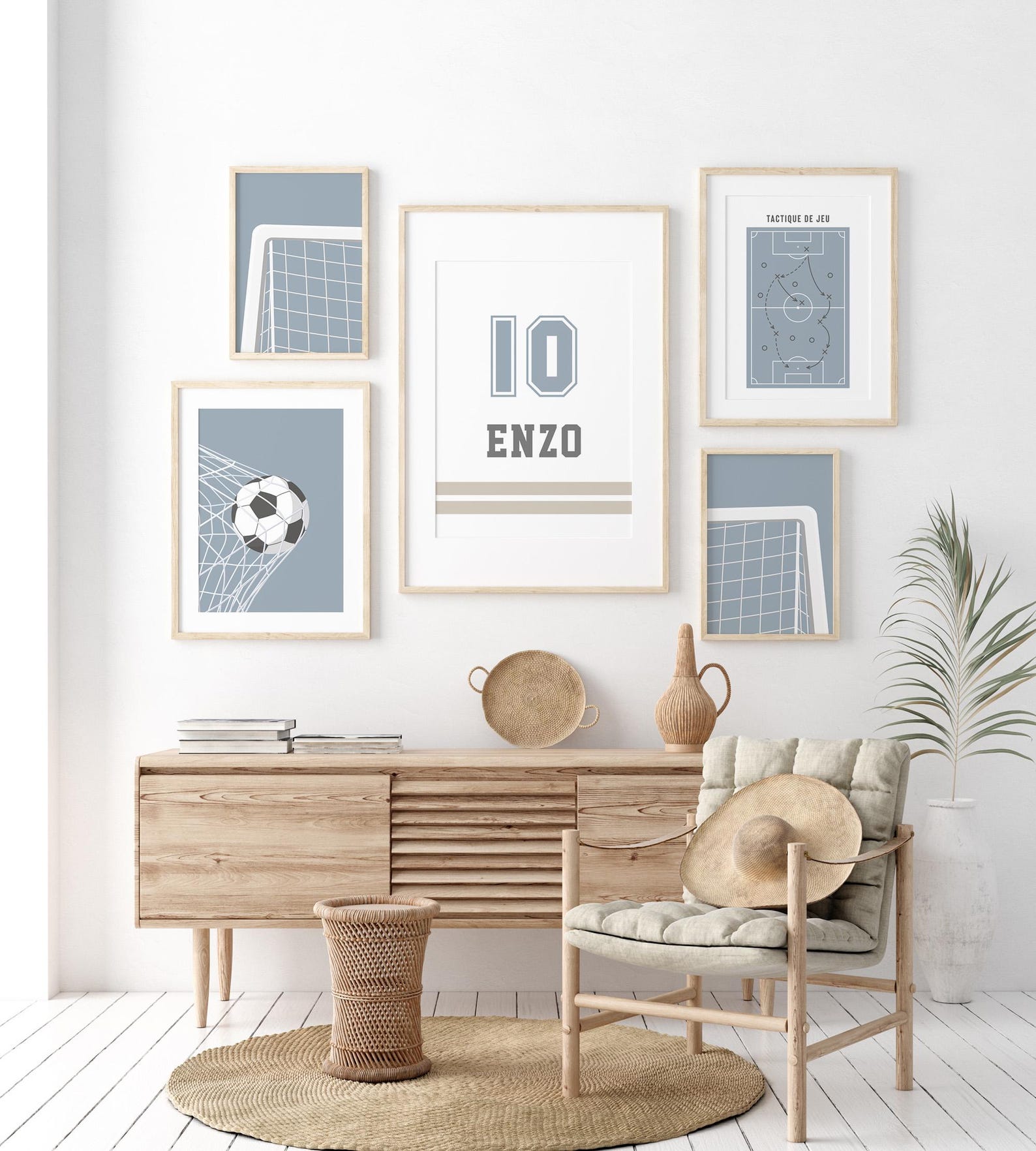 Football Posters for Children - Double Blue Poster With Ball and ...