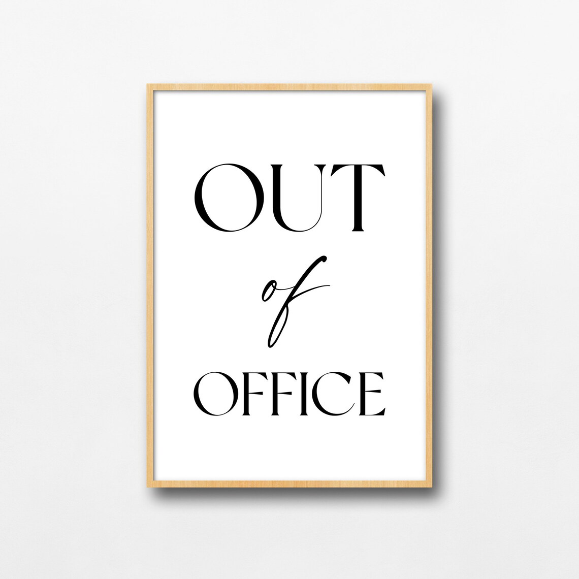 Out of office print text poster out of office digital | Etsy