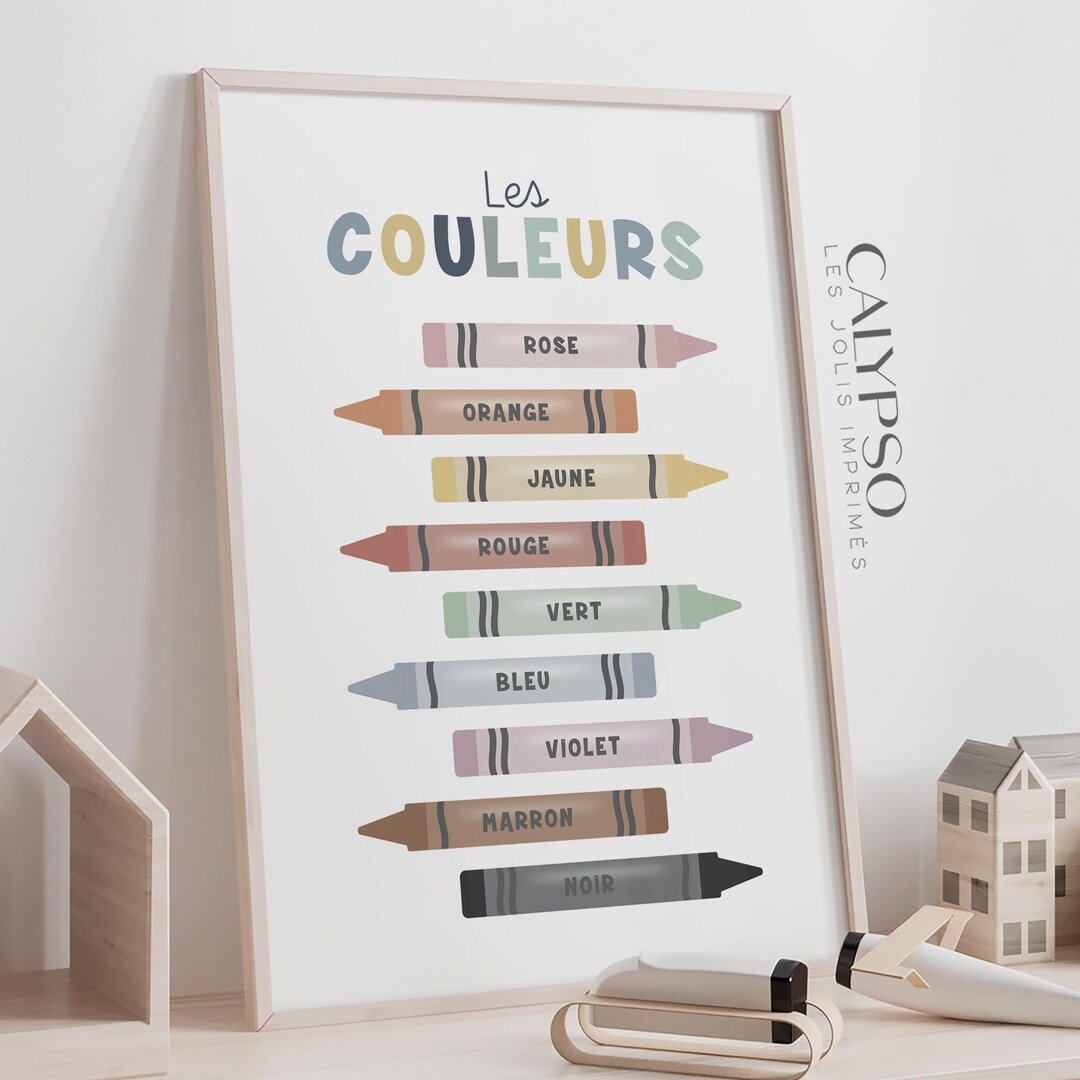Color Learning Poster, Colored Pencil Poster, Pastels for Children ...
