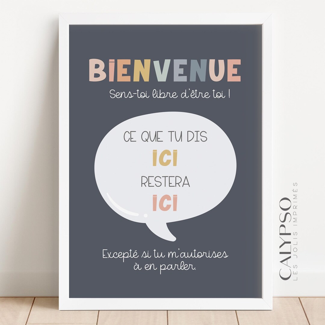 Affiche bienvenue au cabinet de thérapie, poster ce que tu dis ici ...