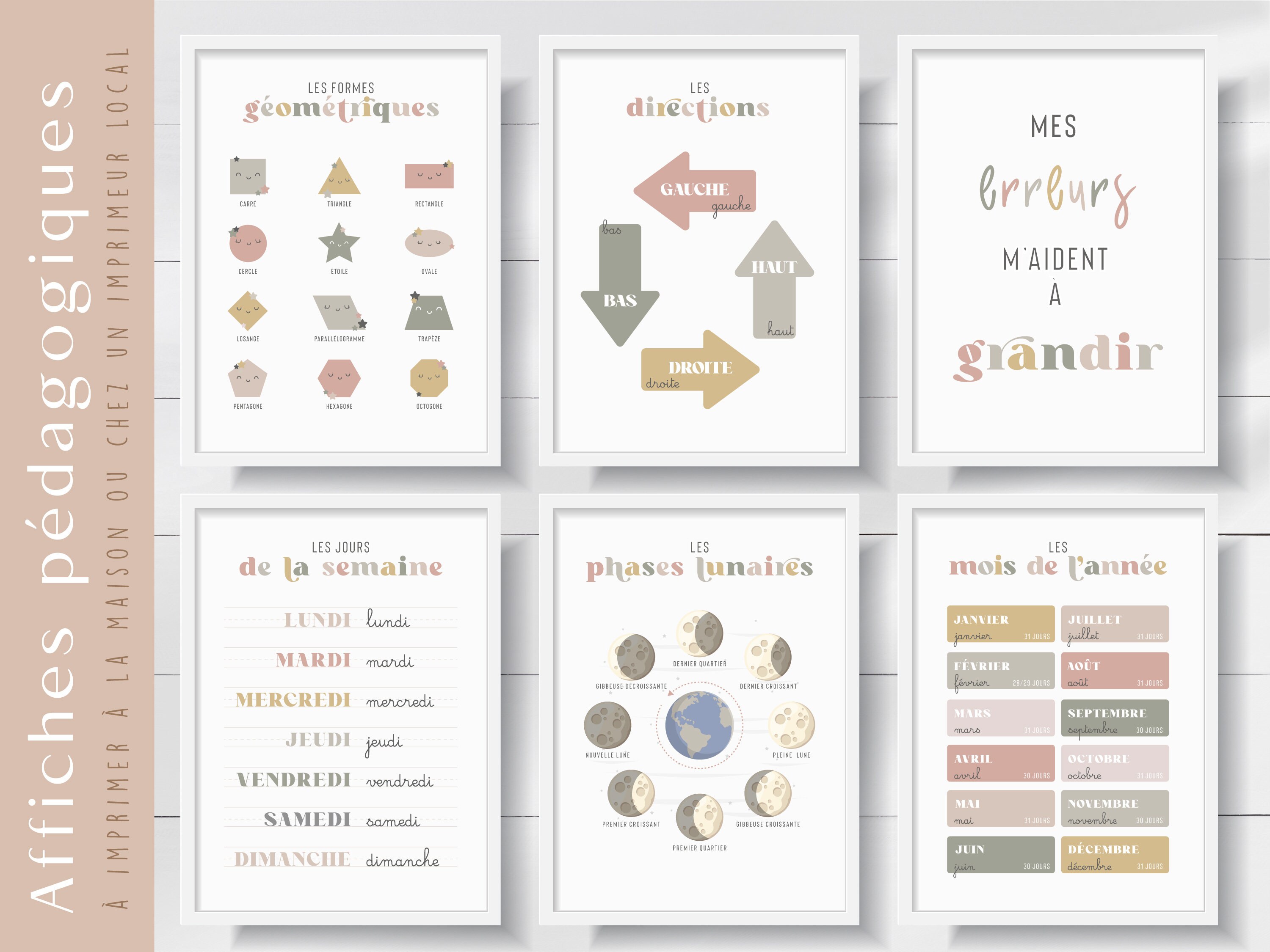 Set of 30 Digital Educational Posters in French, Printable Teaching ...