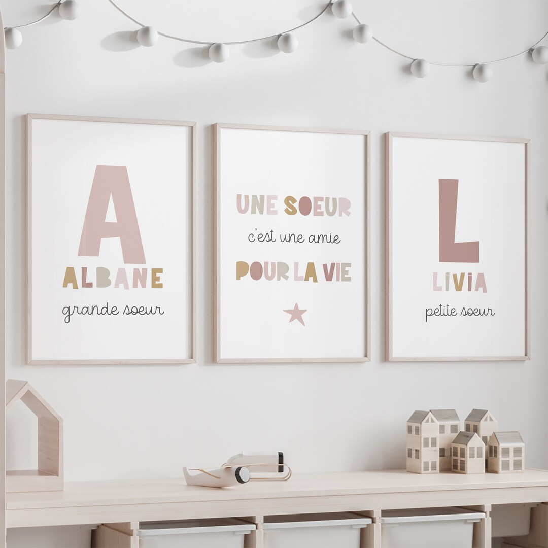 Big Sister and Little Sister Posters 3 Personalized Posters With ...
