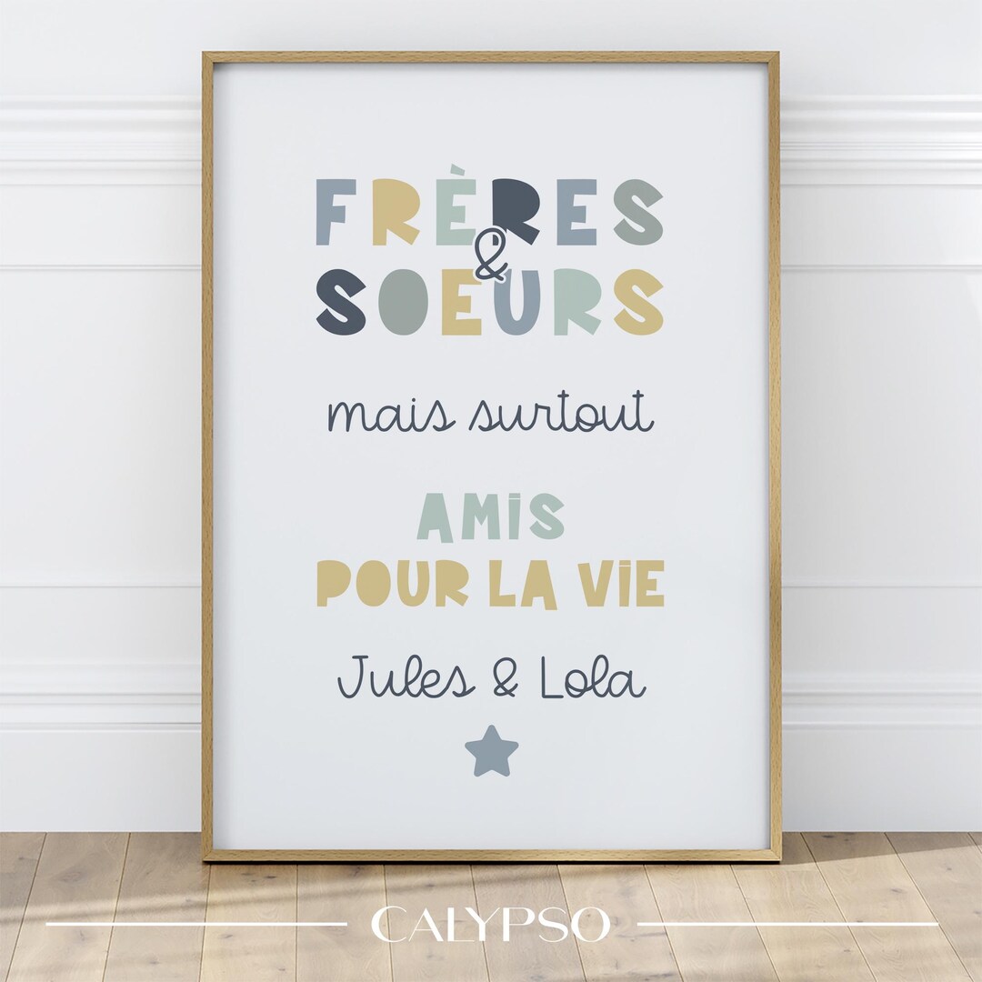 Siblings Poster for Kids, Friends for Life, Playroom Wall Decor - Etsy