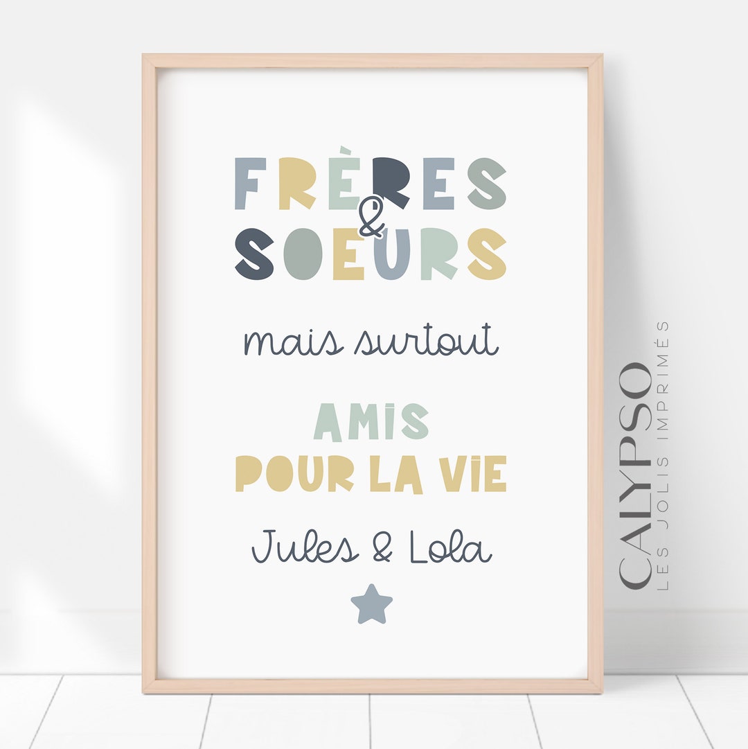 Siblings Poster for Kids, Friends for Life, Playroom Wall Decor - Etsy