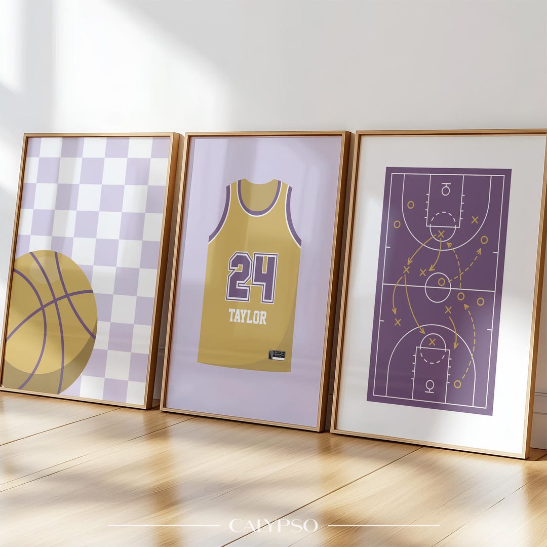 Custom Basketball Poster – Kids Los Angeles Jersey Print – Sports Wall ...