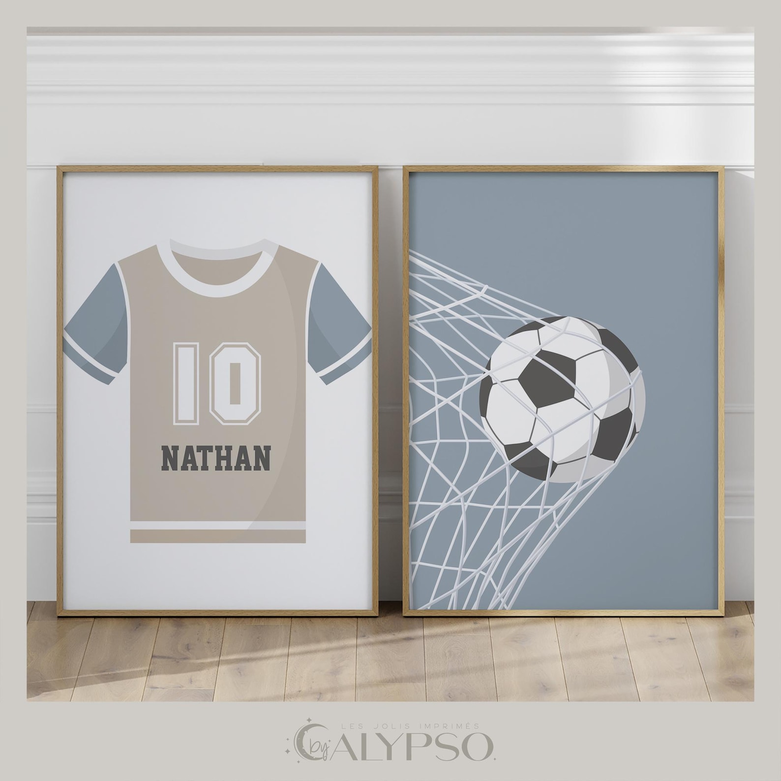 Football Posters for Children - Double Blue Poster With Ball and ...