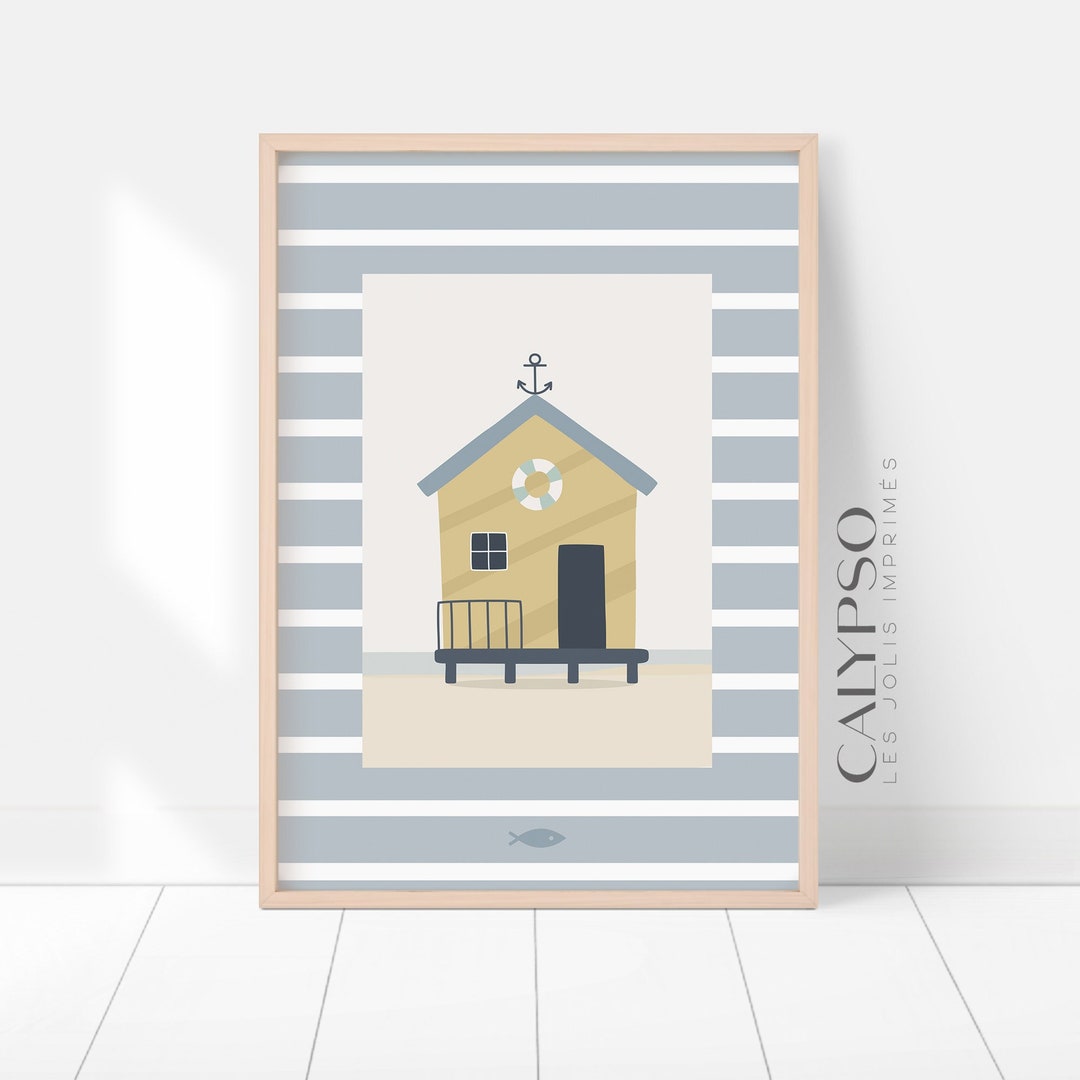 Beach House Poster - Seaside Cabin Decoration - Etsy