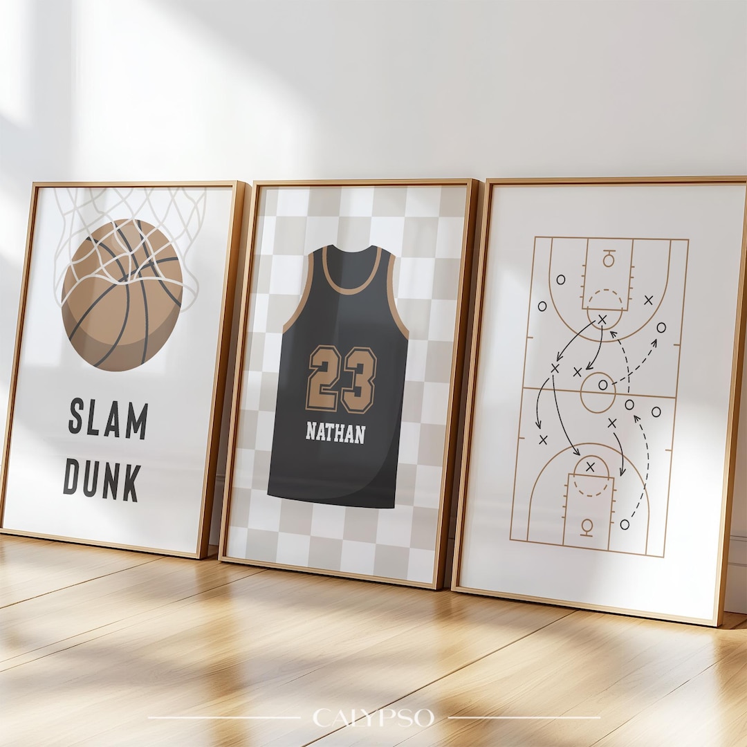 Personalized Basketball Posters for Kids - Jersey Posters With Name and ...