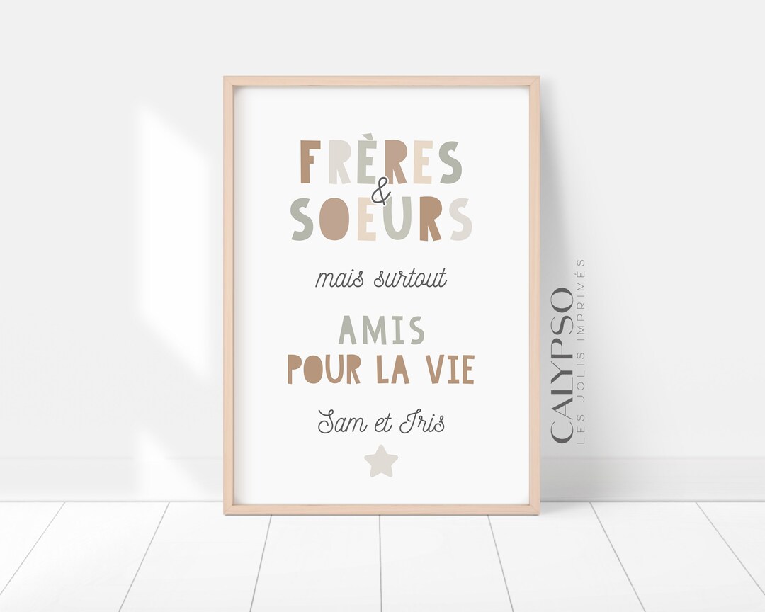 Affiche frères et soeurs personnalisée amis pour la vie - Etsy France