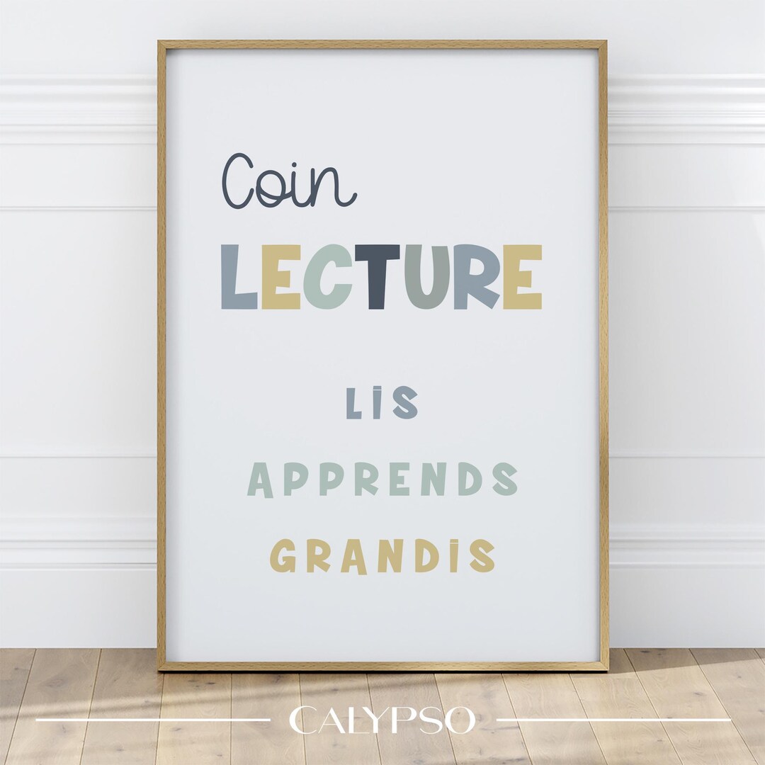 Reading Corner Poster – Read, Learn, Grow – Soft Kids Room or Classroom ...