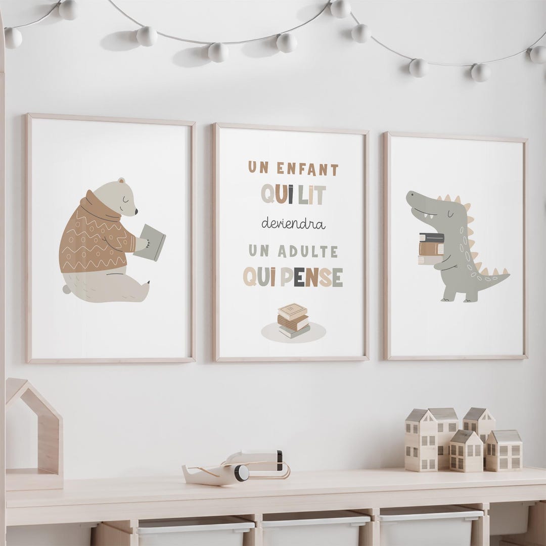 Posters De Coin Lecture Des Enfants Affiche Un Enfant Qui Lit Deviendra ...