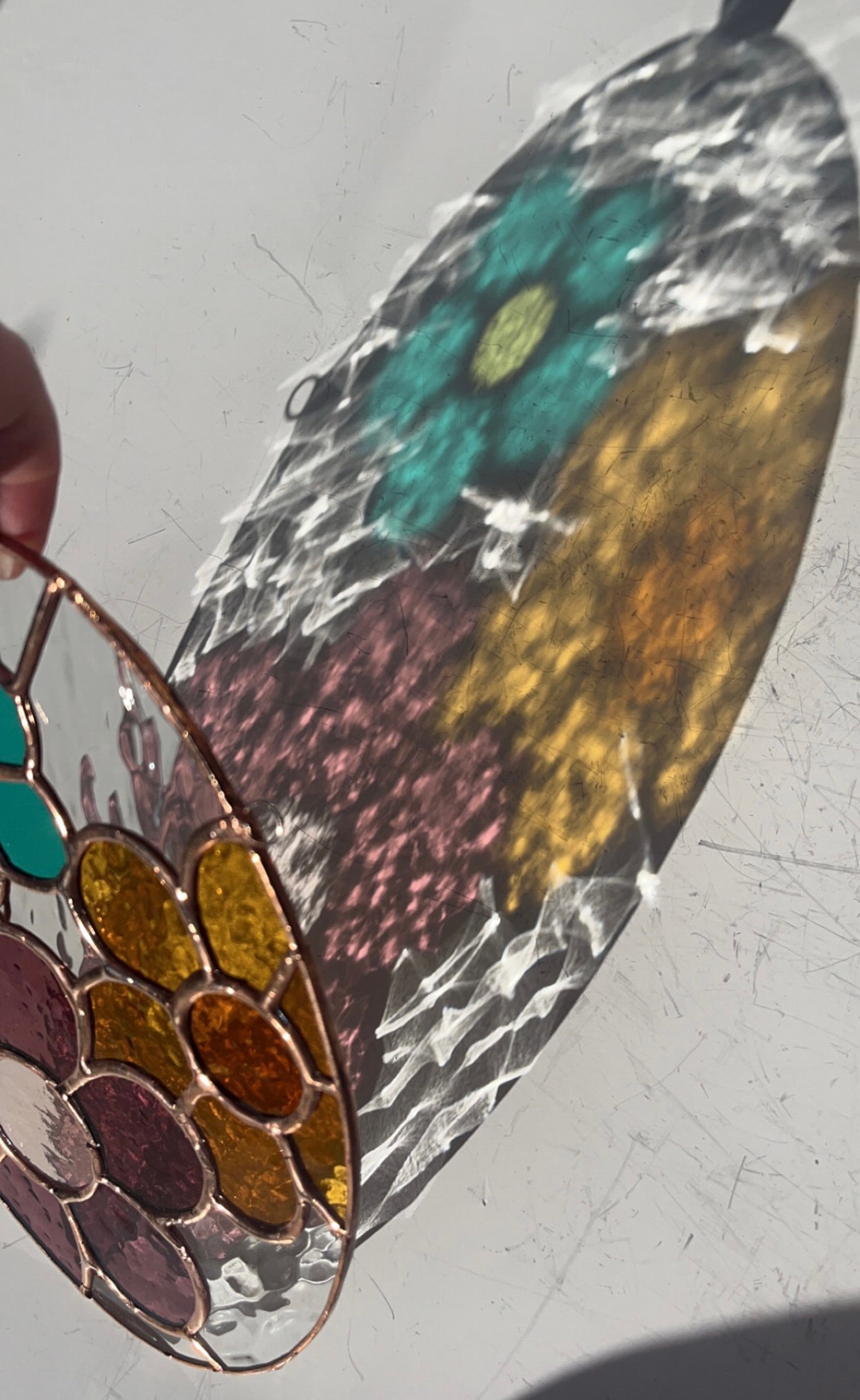 Stained Glass Daisy Flower Panel Suncatcher - Etsy