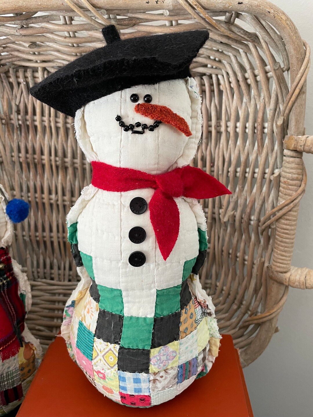 Vintage Quilt “french” Snowman - Etsy