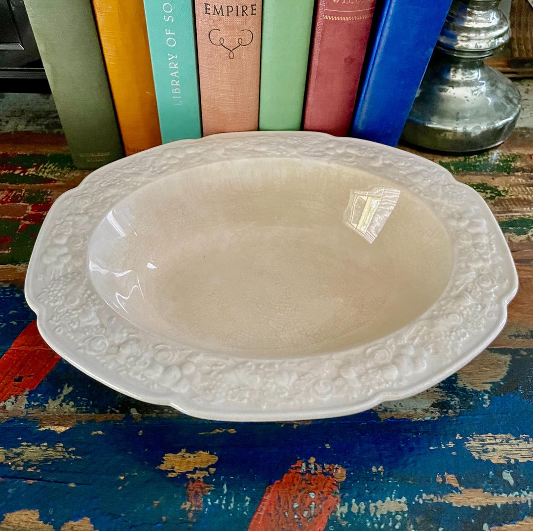 Vintage Ironstone Serving Bowl Crown Ducal Florentine England - Etsy