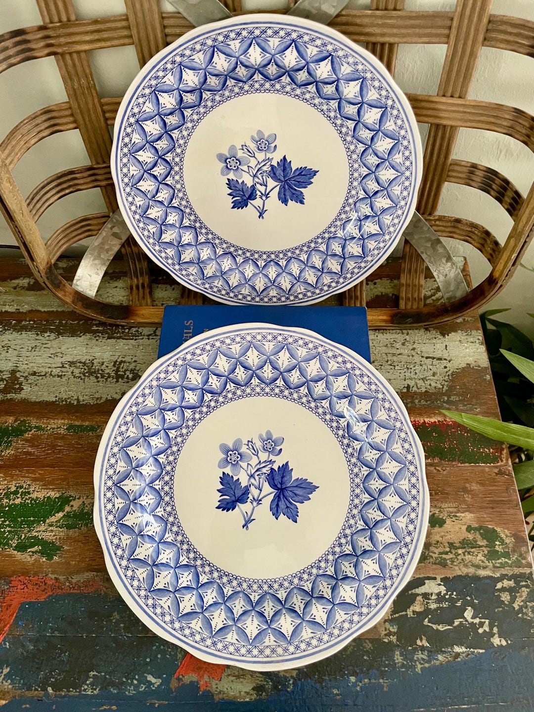 Vintage Spode Geranium Dinner Plates Set of 2 - Etsy