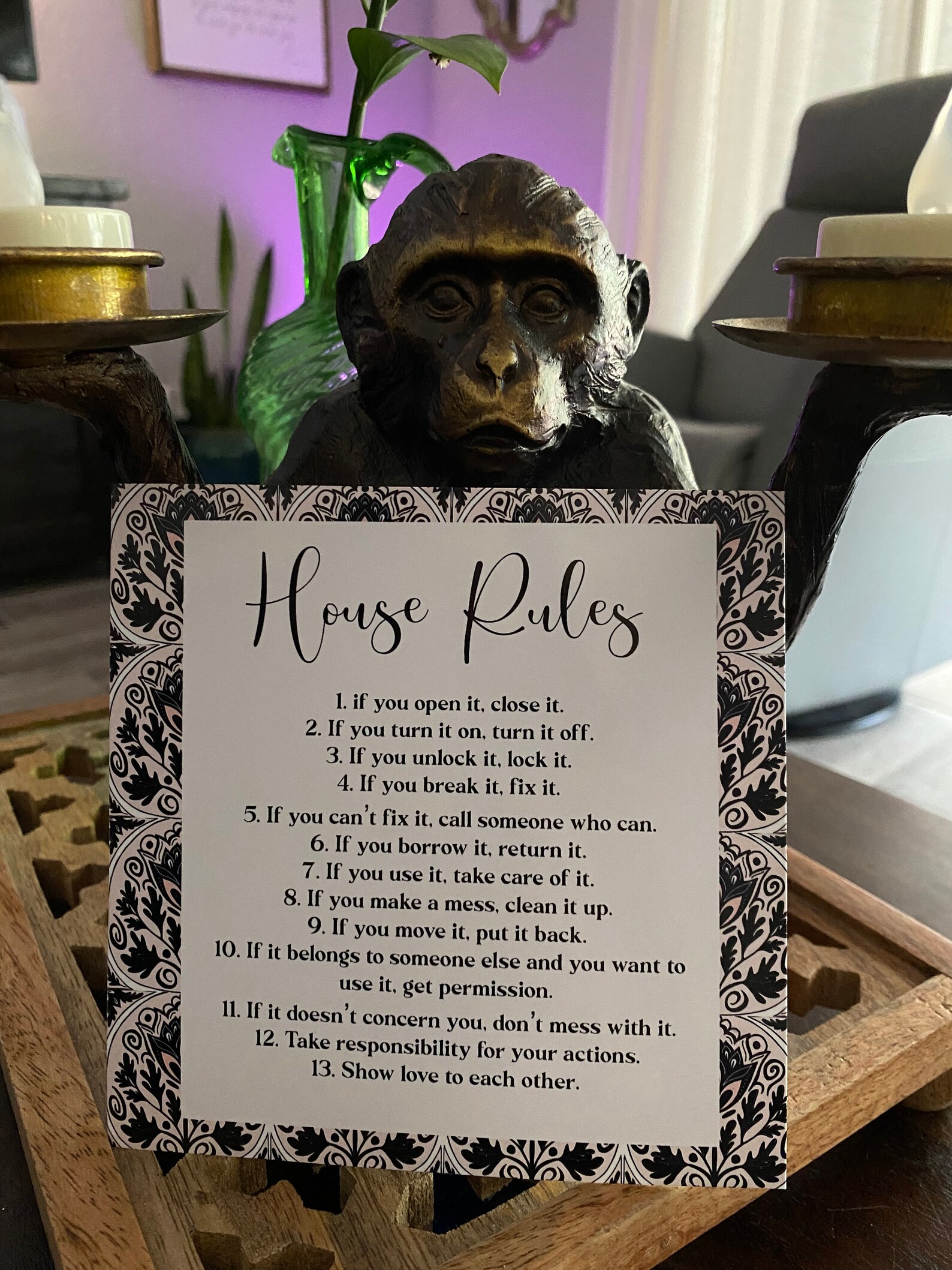 Printable HOUSE RULES, House Rules Art Print, Digital Art Print - Etsy