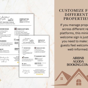 Airbnb Welcome Sign Template . DIY Airbnb Rental Sign . Minimalist ...