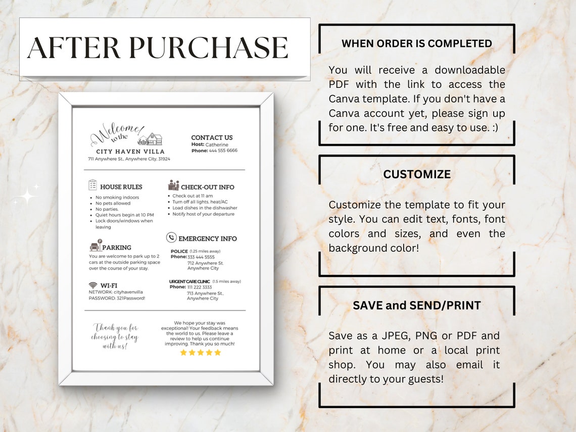 Airbnb Welcome Sign Template . DIY Airbnb Rental Sign . Minimalist ...