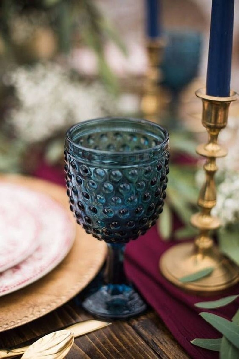 Colored Wedding Goblets Blue Goblets Goblet Glasses Wedding | Etsy