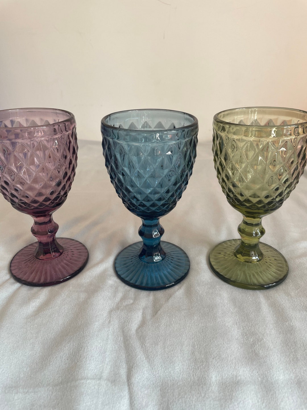 Colored Wedding Goblets Blue Goblets Goblet Glasses Wedding - Etsy