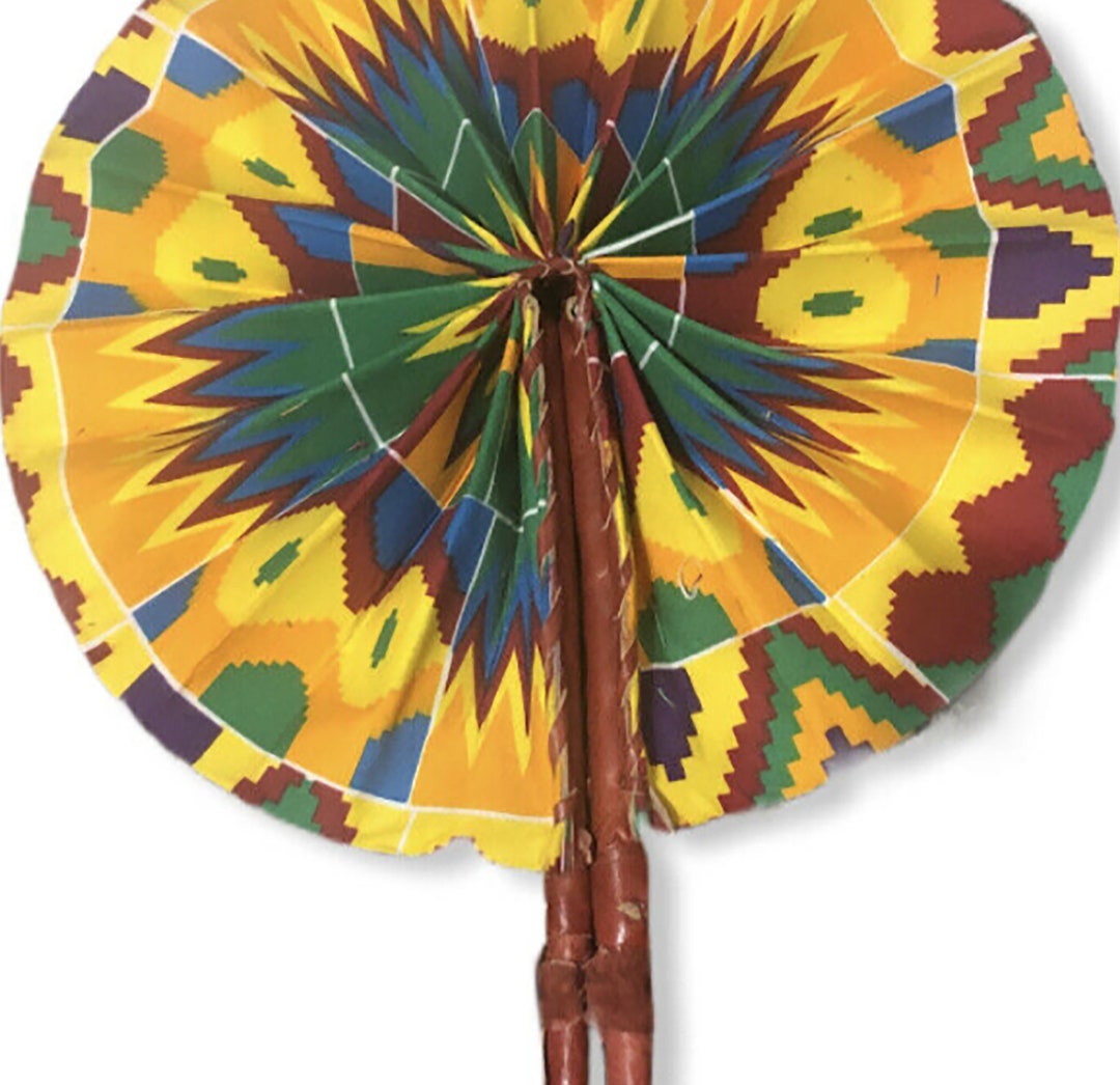 African Fabric Hand Fan GREAT FOR SUMMER Handmade - Etsy