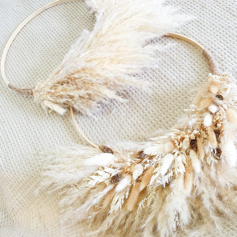 Dried Flower Wreath Natural Pampas Grass Cake Topper - Etsy UK