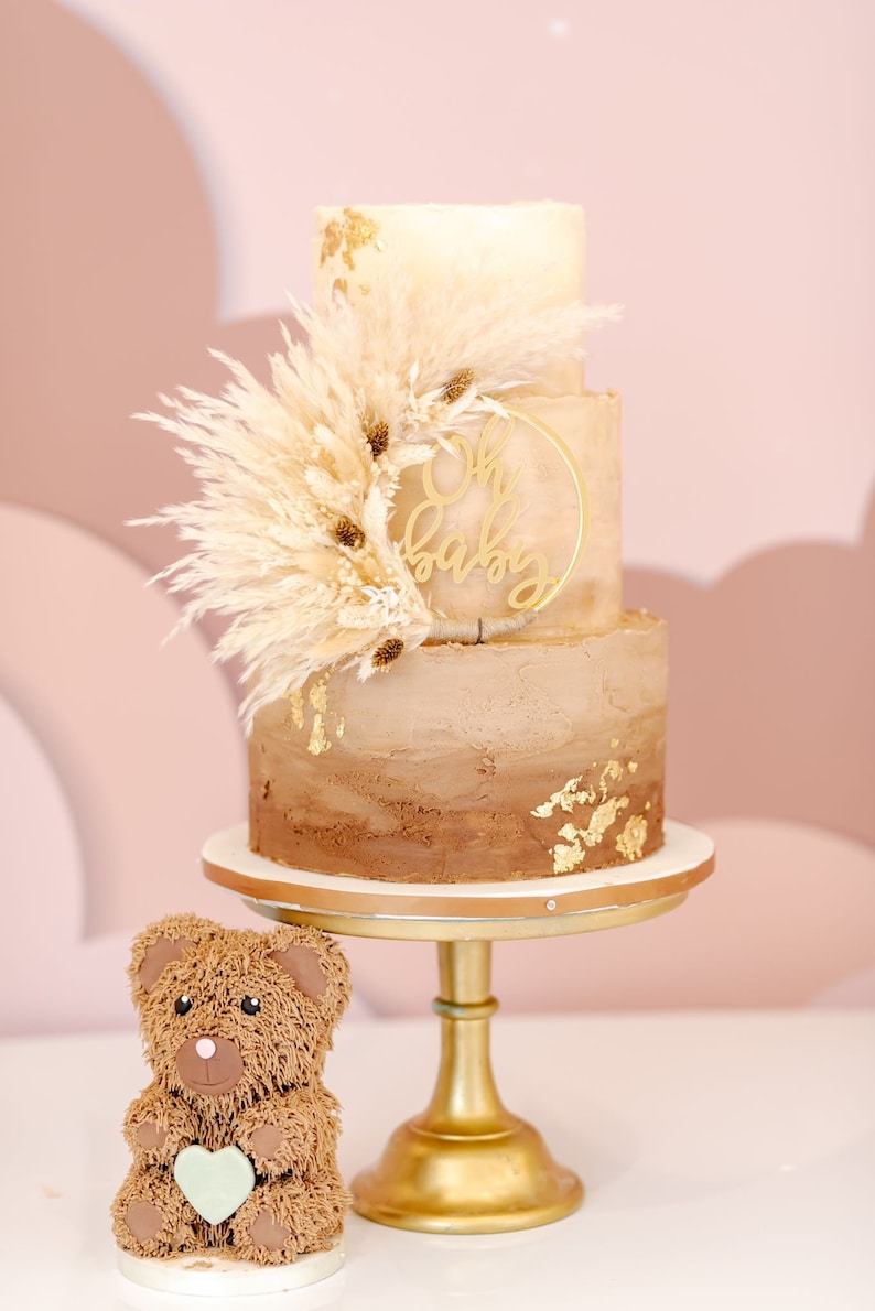 Dried Flower Wreath Natural Pampas Grass Cake Topper - Etsy UK