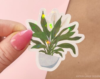 Peace Lily Sticker - Etsy