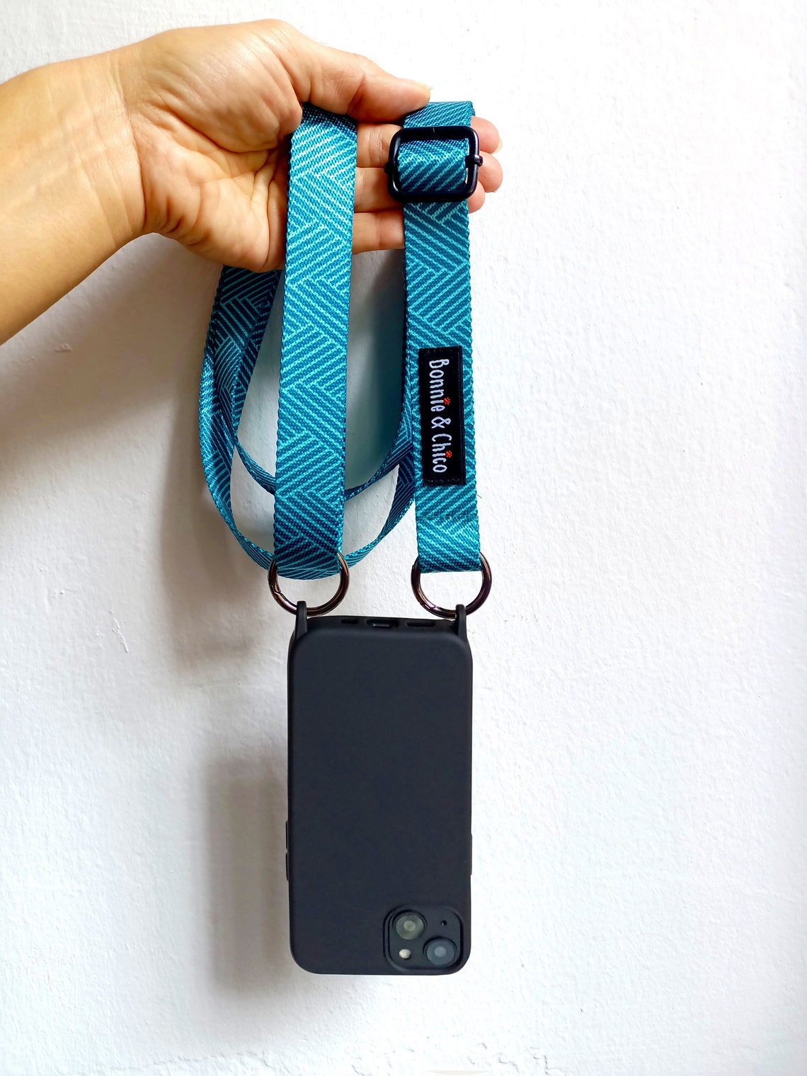 Smartphone Lanyard Crossbody Neck Adjustable Strap Blue Gray Cell Phone ...