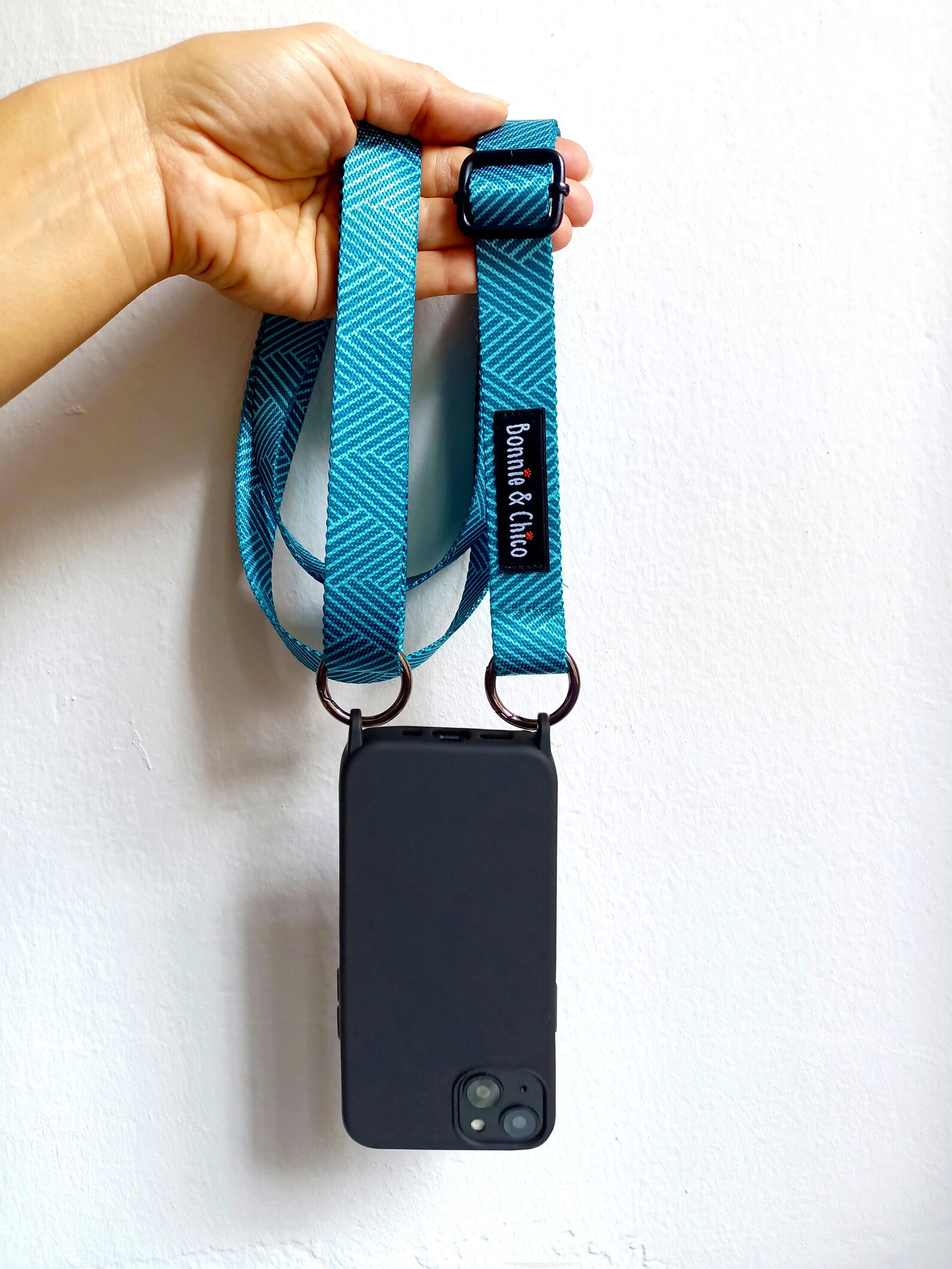Smartphone Lanyard Crossbody Neck Adjustable Strap Blue Gray Cell Phone ...
