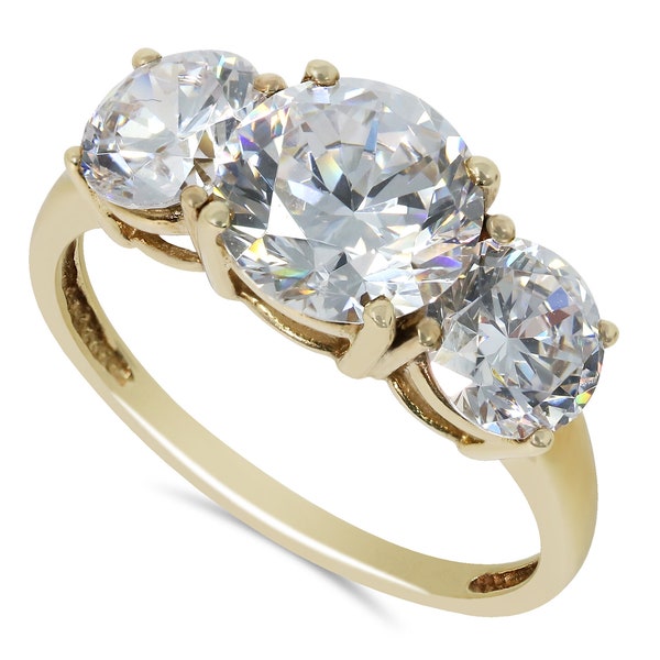 Real Gold Cubic Zirconia Ring - Etsy