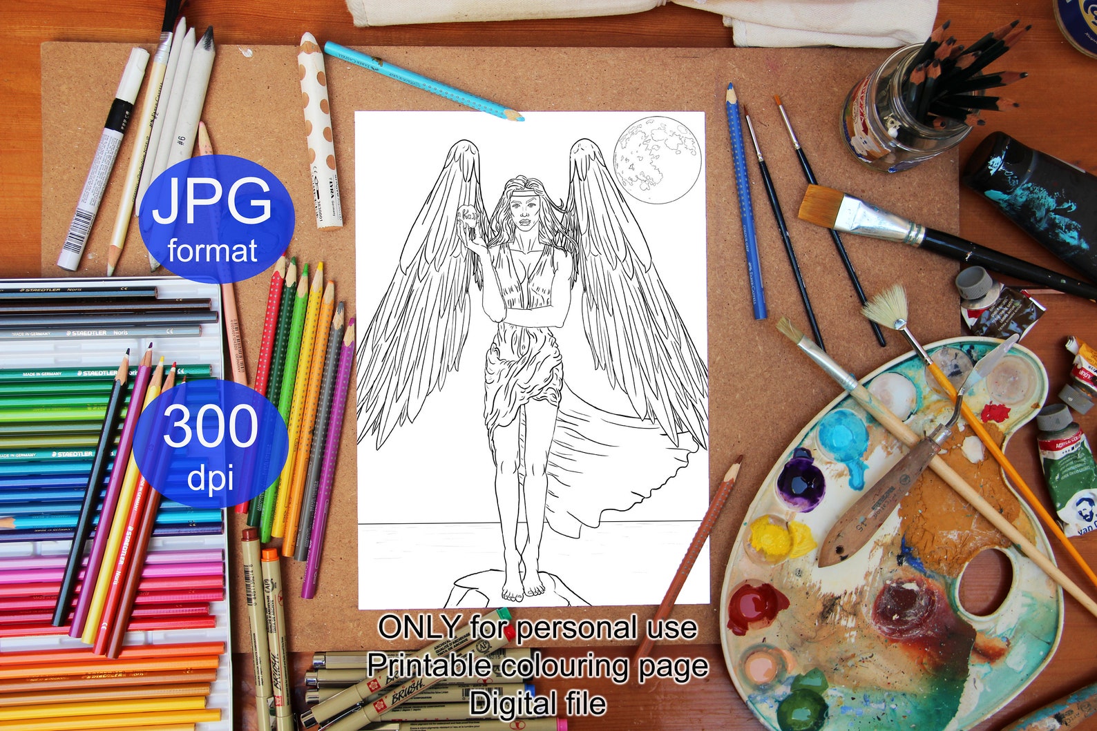 ERIS COLORING PAGE Printable Colouring Adults Children Lineart Stress ...