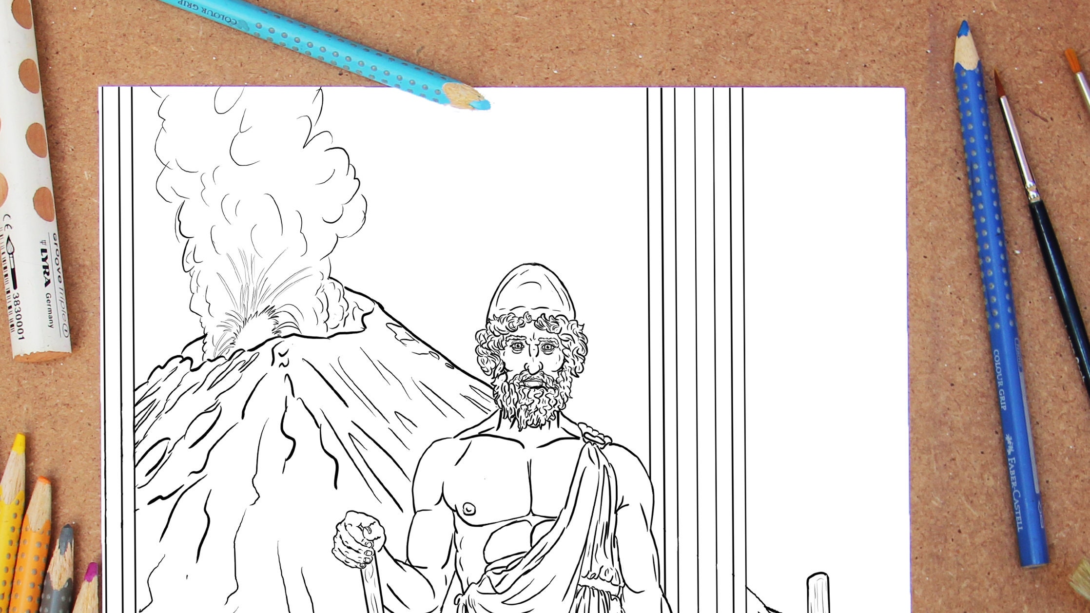 HEPHAESTUS COLORING PAGE A4 (god Vulcan) Printable Colouring Adults ...