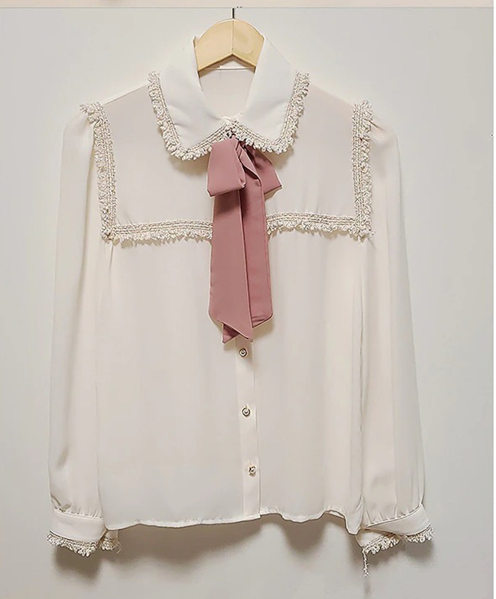 PREPPY Bow Tie School Girl Top Style Vintage Design Button - Etsy UK