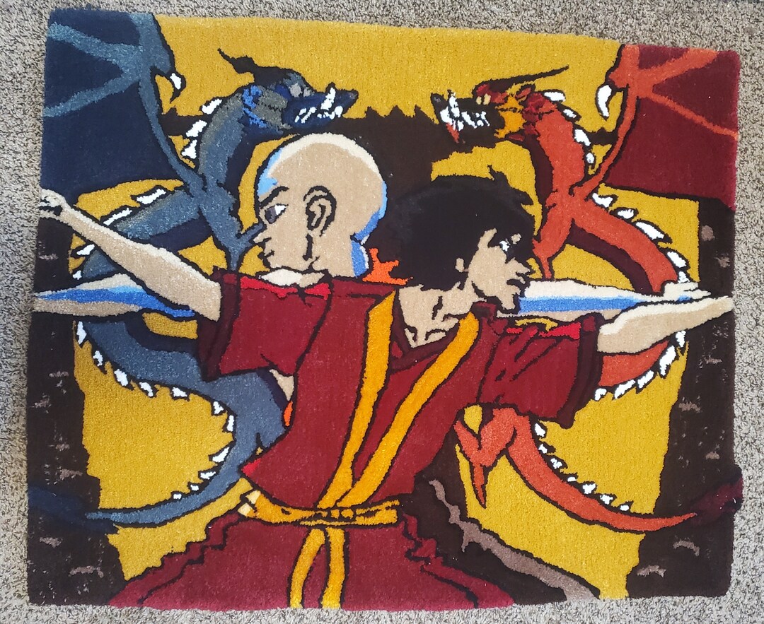 Dragon Dance Aang and Zuko Atla Rug - Etsy