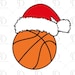 Christmas Basketball Santa Hat Svg ,basketball Santa Shirt Png - Etsy