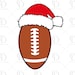 Christmas Football Santa Hat Svg ,football Santa Shirt Png - Etsy