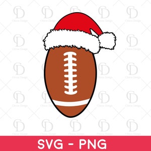 Christmas Football Santa Hat Svg ,football Santa Shirt Png - Etsy