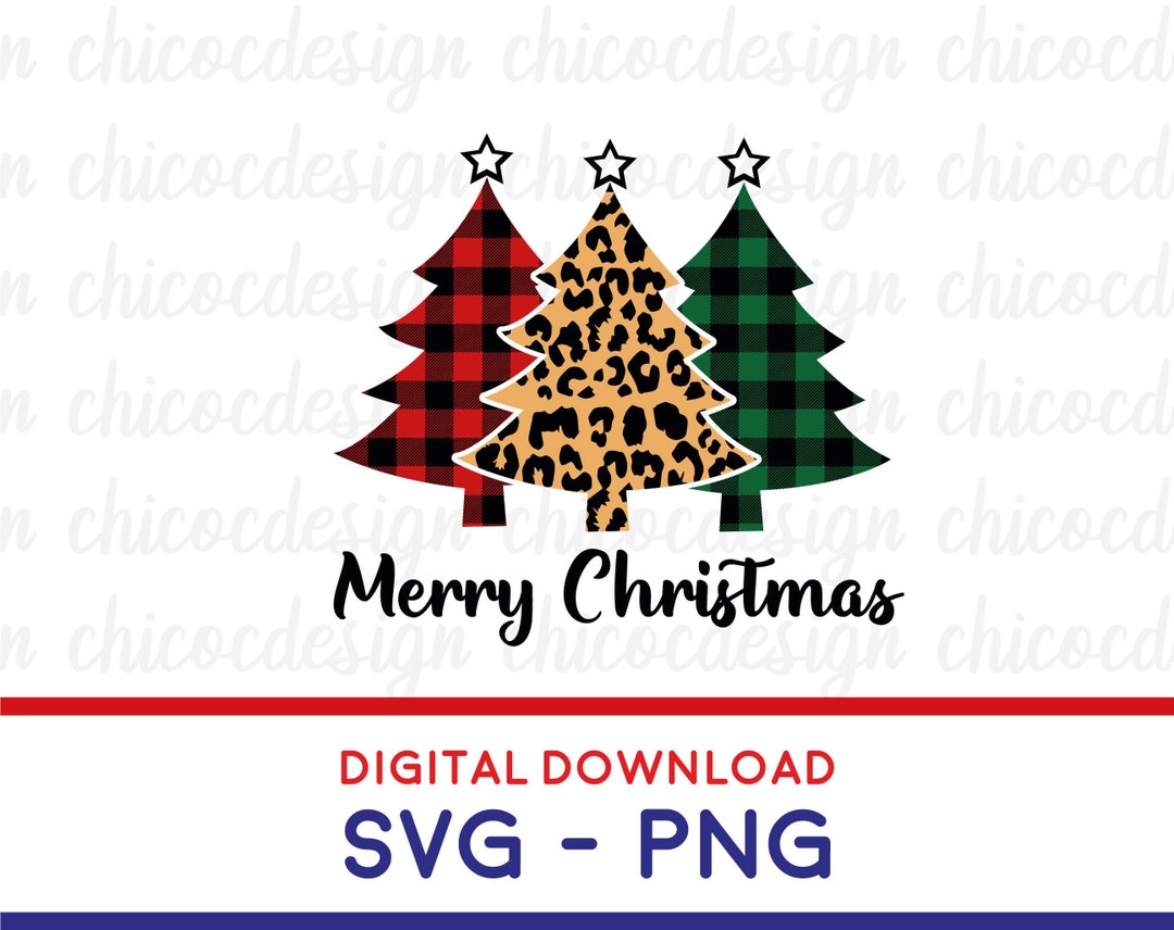 Merry Christmas Leopard Trees Svg, Leopard Print, Merry Christmas Svg ...