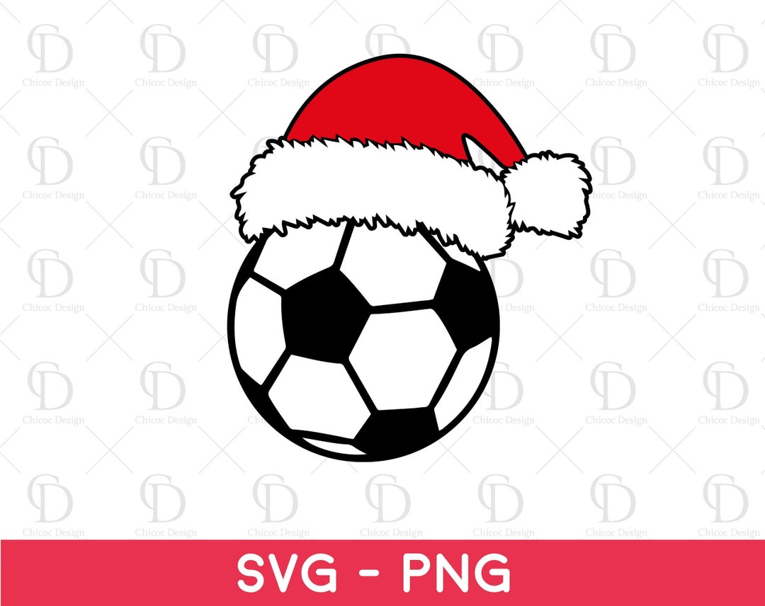 Christmas Soccer Santa Hat Svg ,soccer Santa Shirt Png - Etsy