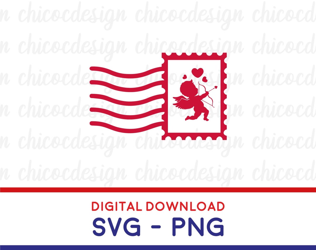 Valentines Day Stamp Svg Png,cupid Stamp Svg,valentine Postage Stamp ...